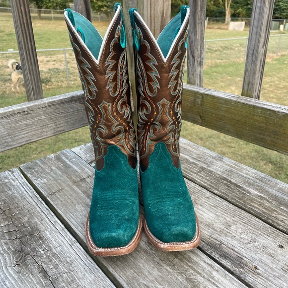 Ariat | Shoes | Ariat Teal And Brown Womens Western Boots | Poshmark